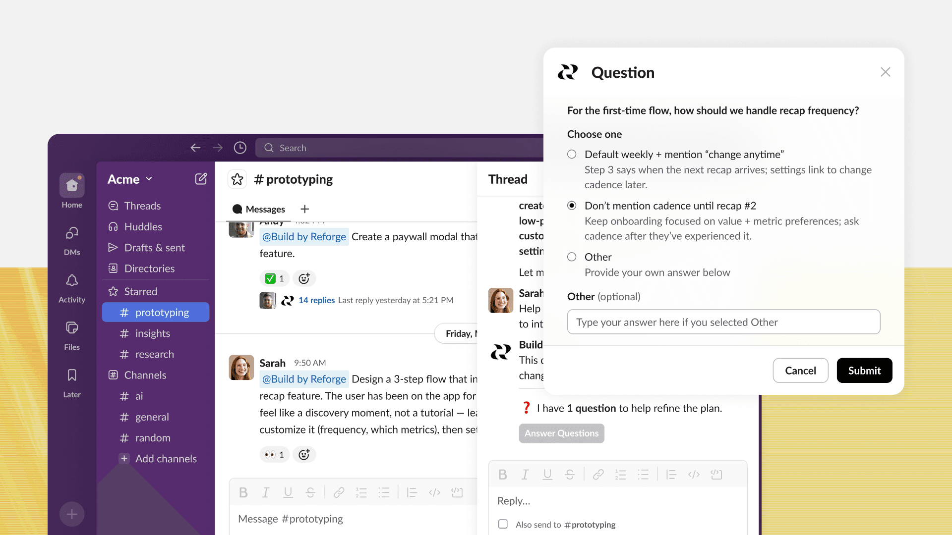 Reforge Build: Your next prototype starts in Slack | Reforge Blog