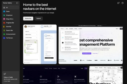 Navbar Gallery - Toolfolio.io