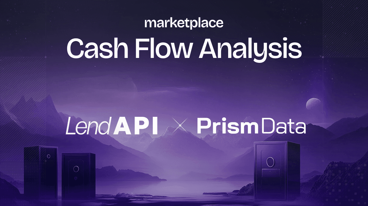 Prism Data - FinTech Marketplace - Cash Flow Analytics - LendAPI