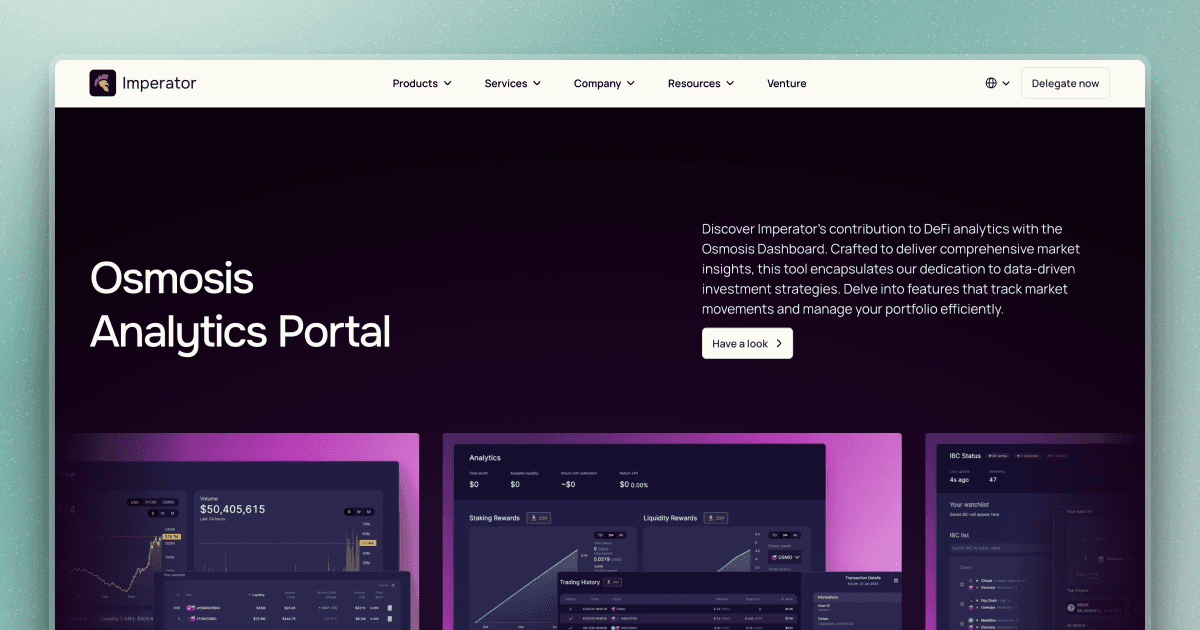 Osmosis Dashboard - Analyze Your Blockchain Data with Imperator