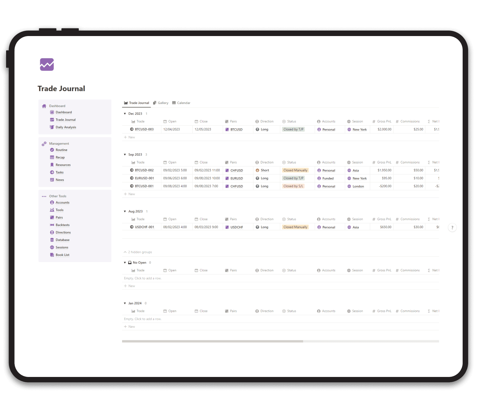 Trading Journal - Trading Dashboard | Notion Template - Notion VIP