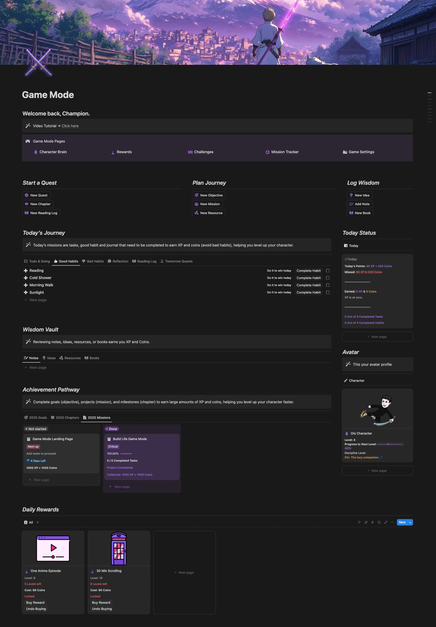 Notion Game Mode
