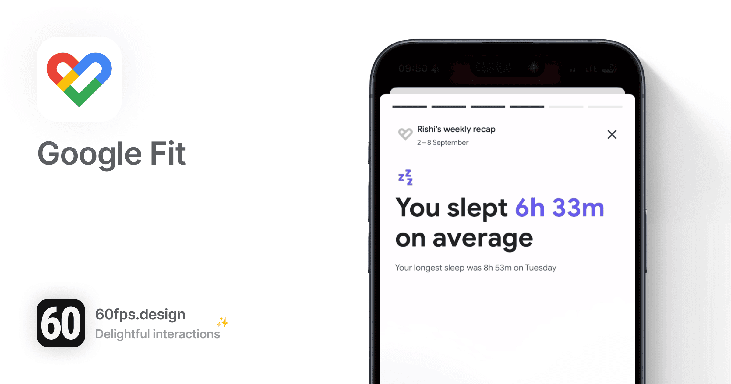 Google Fit iOS App UI/UX animation