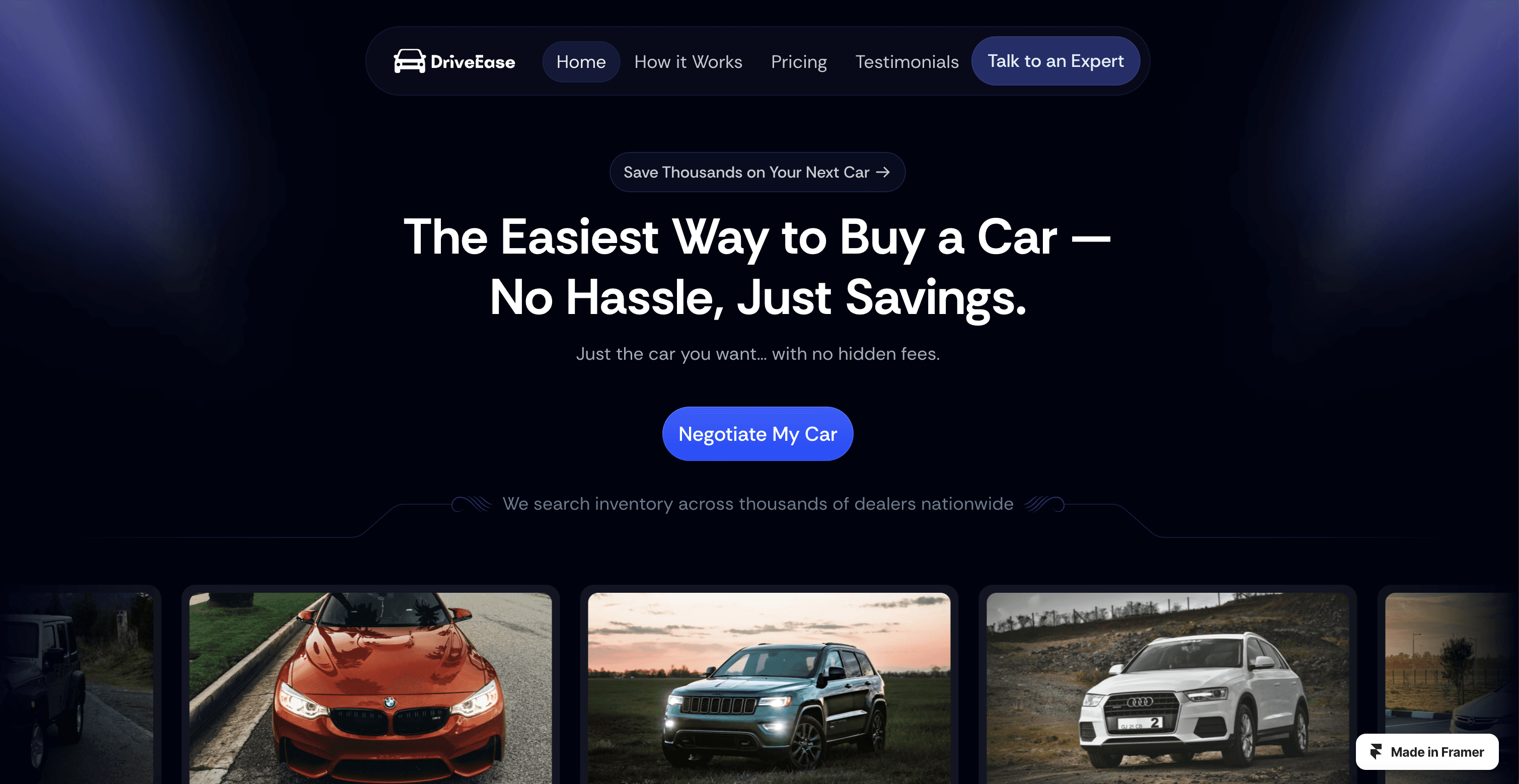DriveEase - The easiest way to buy or lease a car