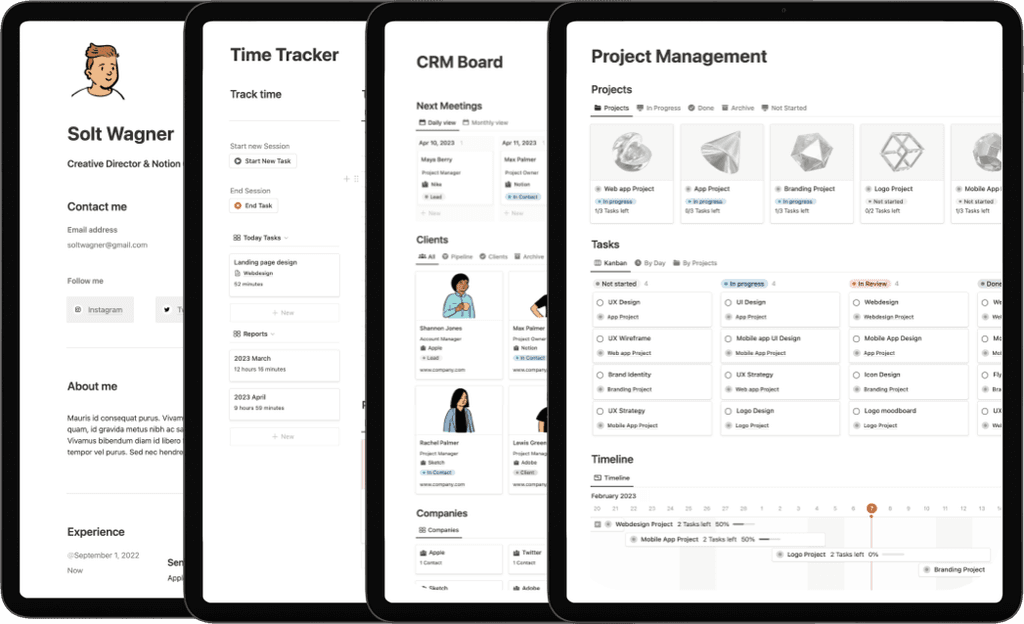 Free Notion Templates @ Solt Wagner