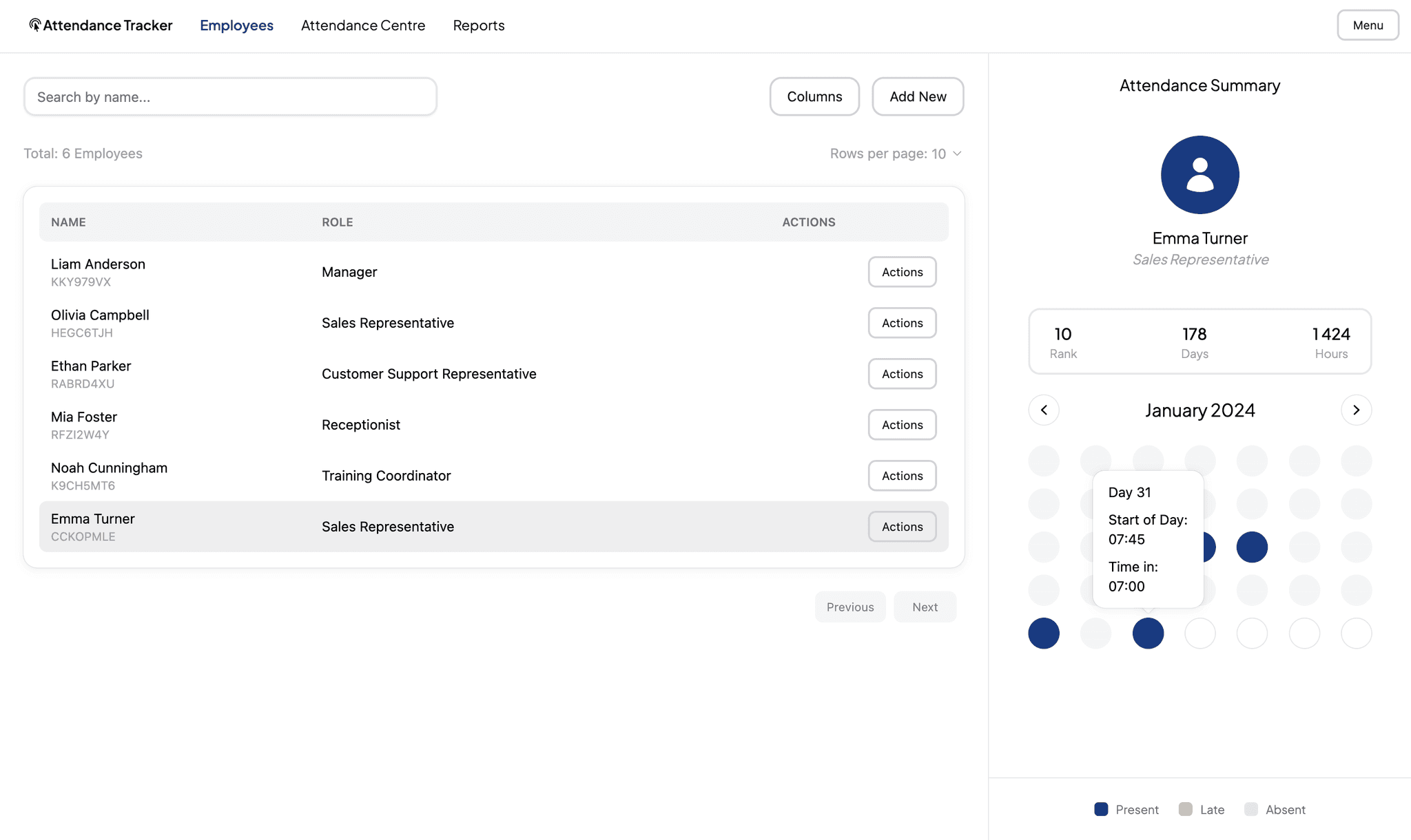 Attendance Tracker - Effortless attendance tracking.
