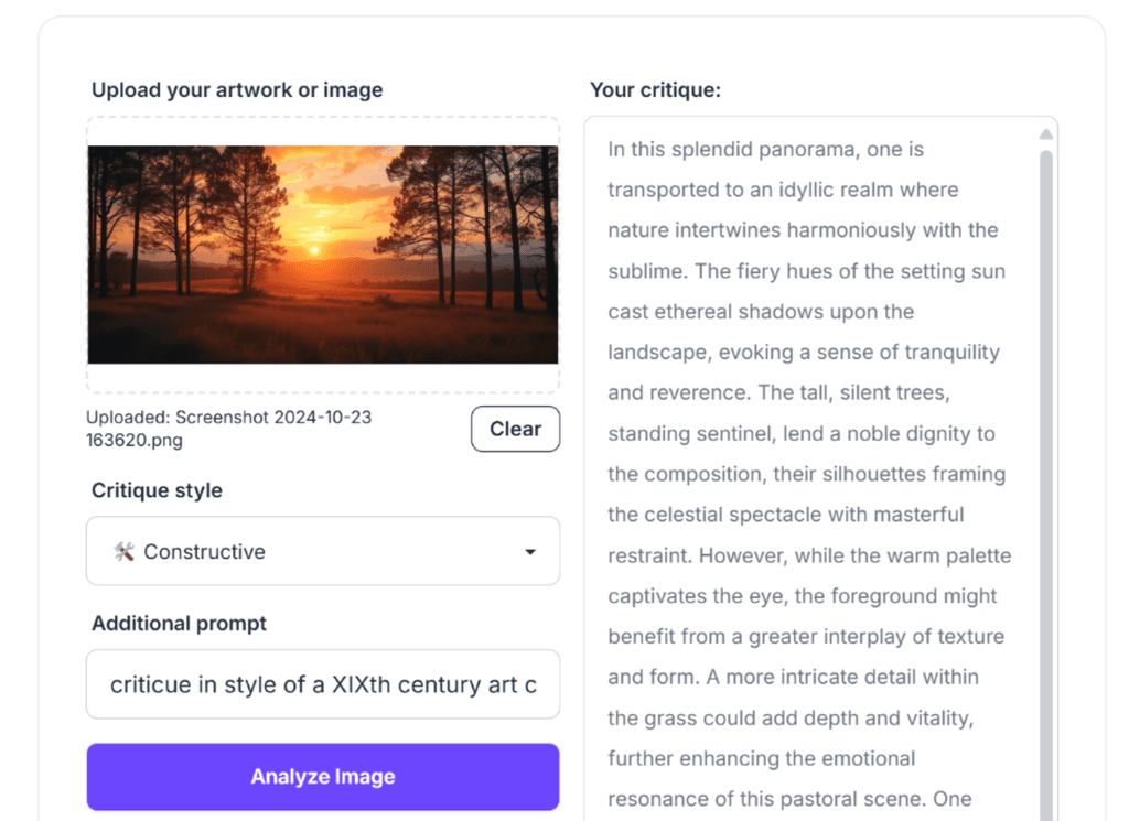 AI Art Critic - Free Tool