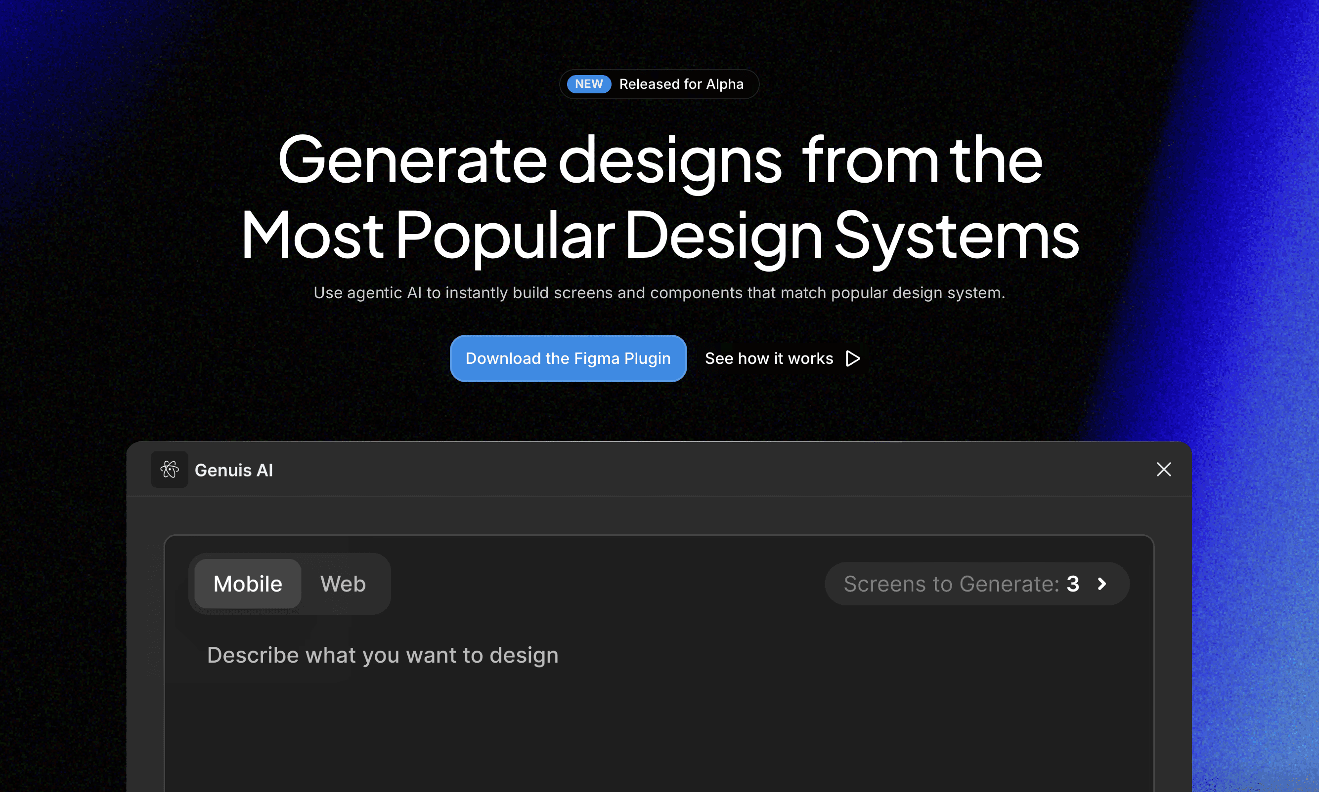 Generate UI Designs Instantly – GENUIS for Figma