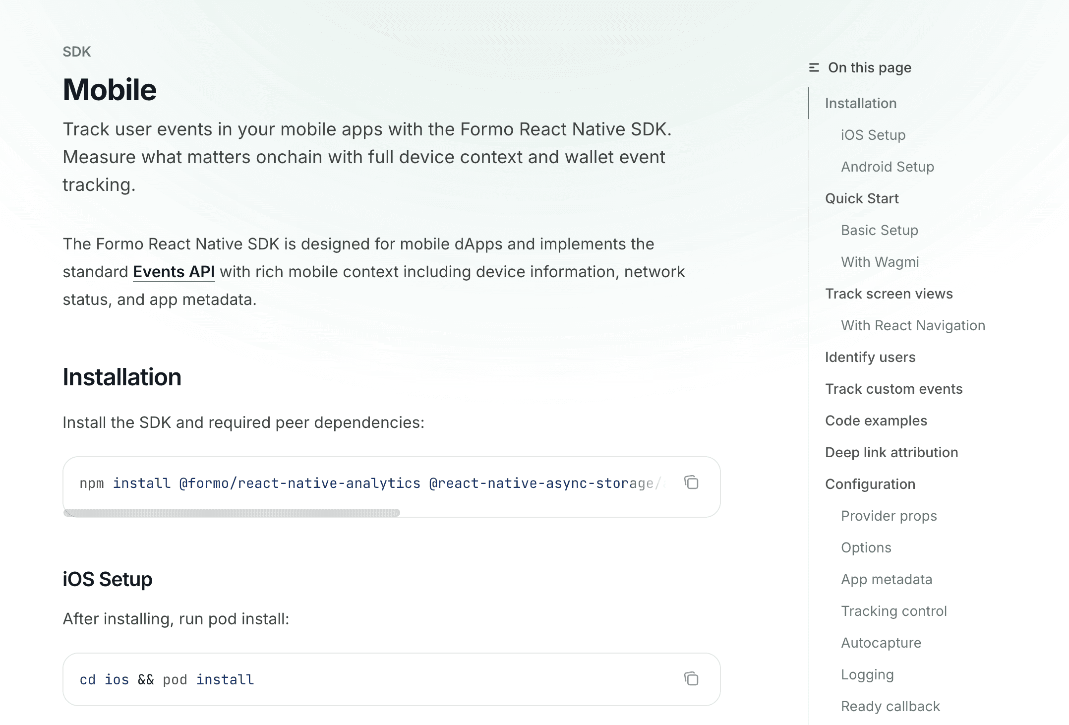 React Native SDK and Chart Templates | Formo Changelog
