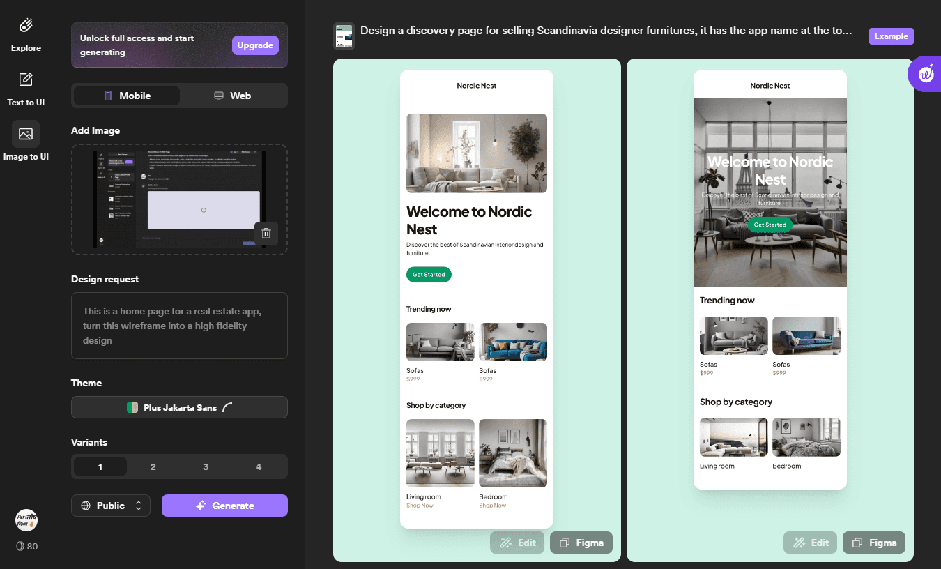 Galelio's image to UI - Conversational AI-UX Interaction | #1 library of AI-UX interactions | All