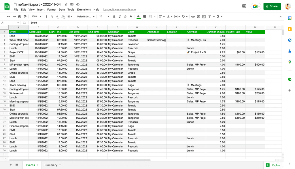 How to effortlessly export your Google Calendar into Excel