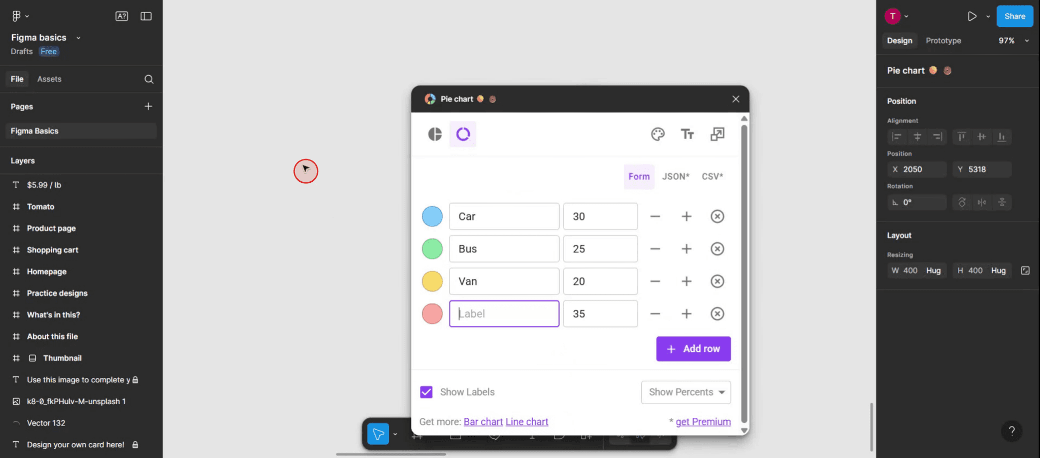 How to Make a Pie Chart in Figma - 1 minute video guide