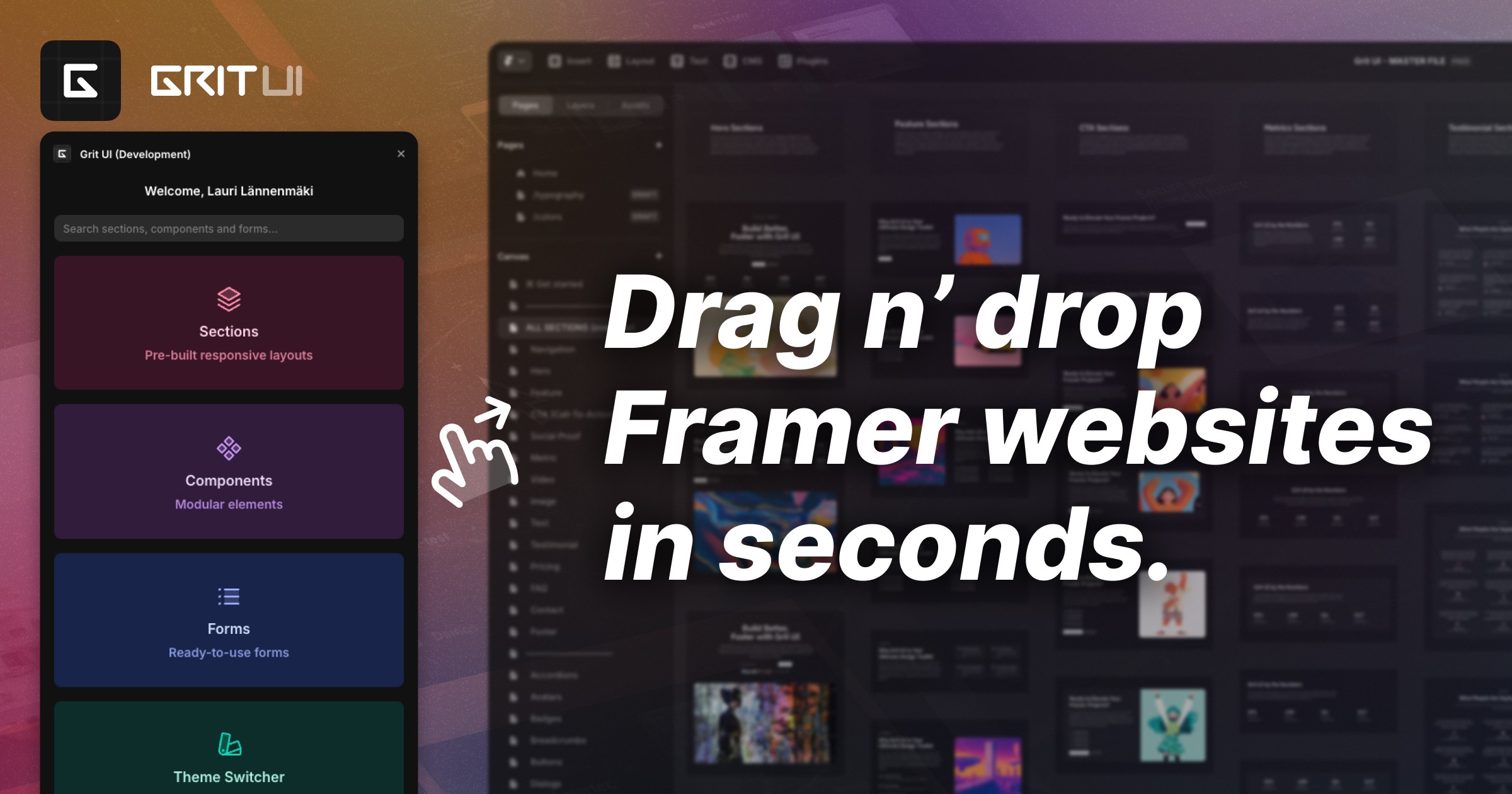 Grit UI — Framer UI Kit & Design System