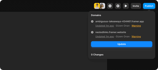 How to fix nested links optimization warning — Framer Help