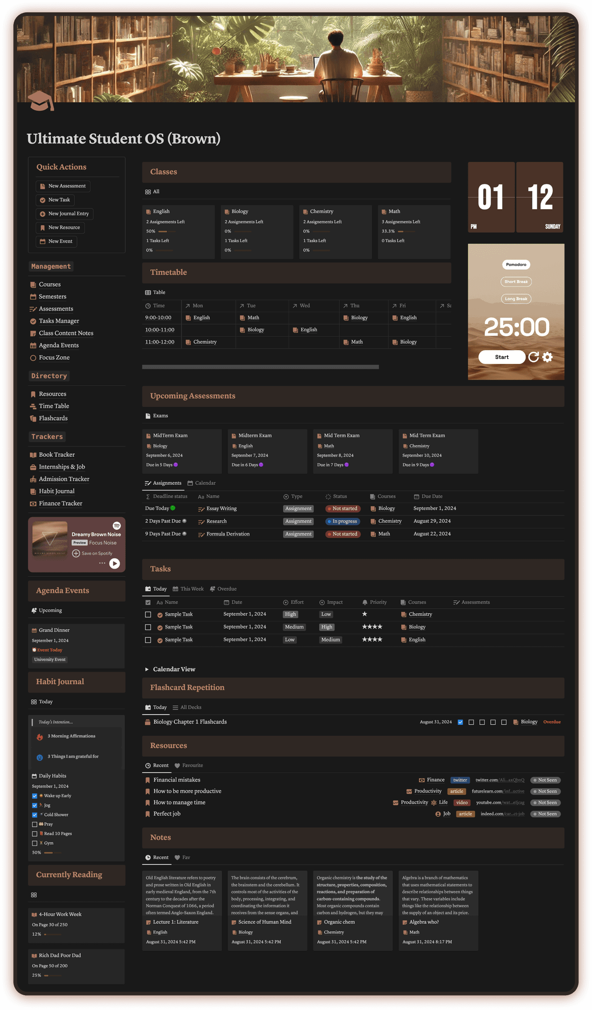 Notion Student OS - the all-in-one student planner Notion template