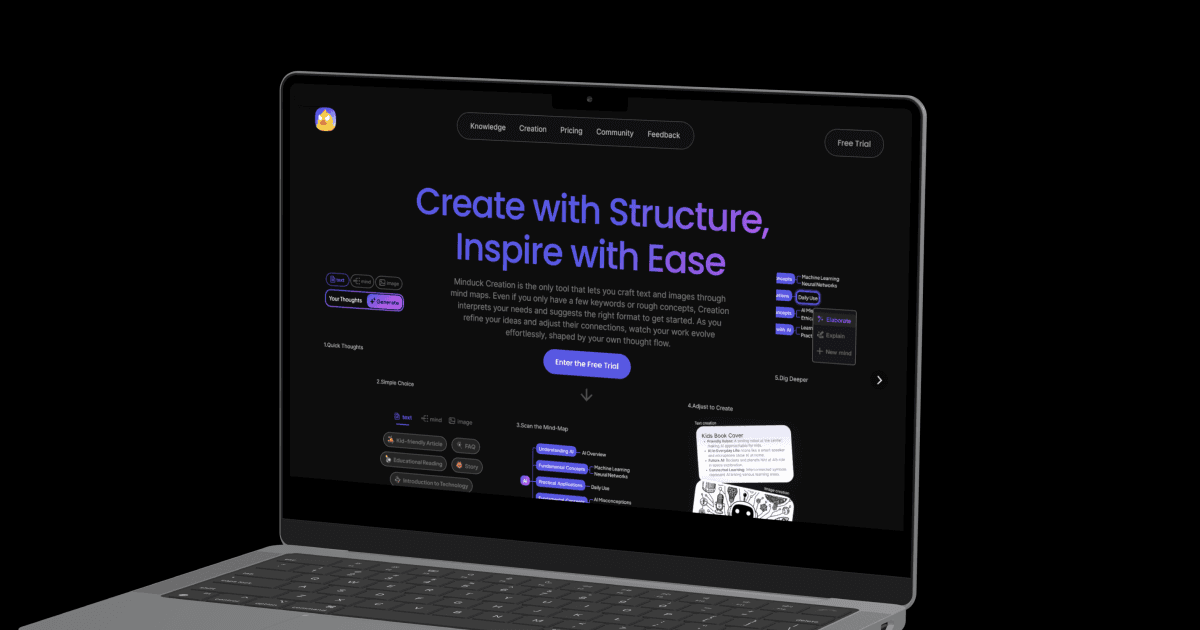 Minduck - 1st Generating platform base on mind-map changing.