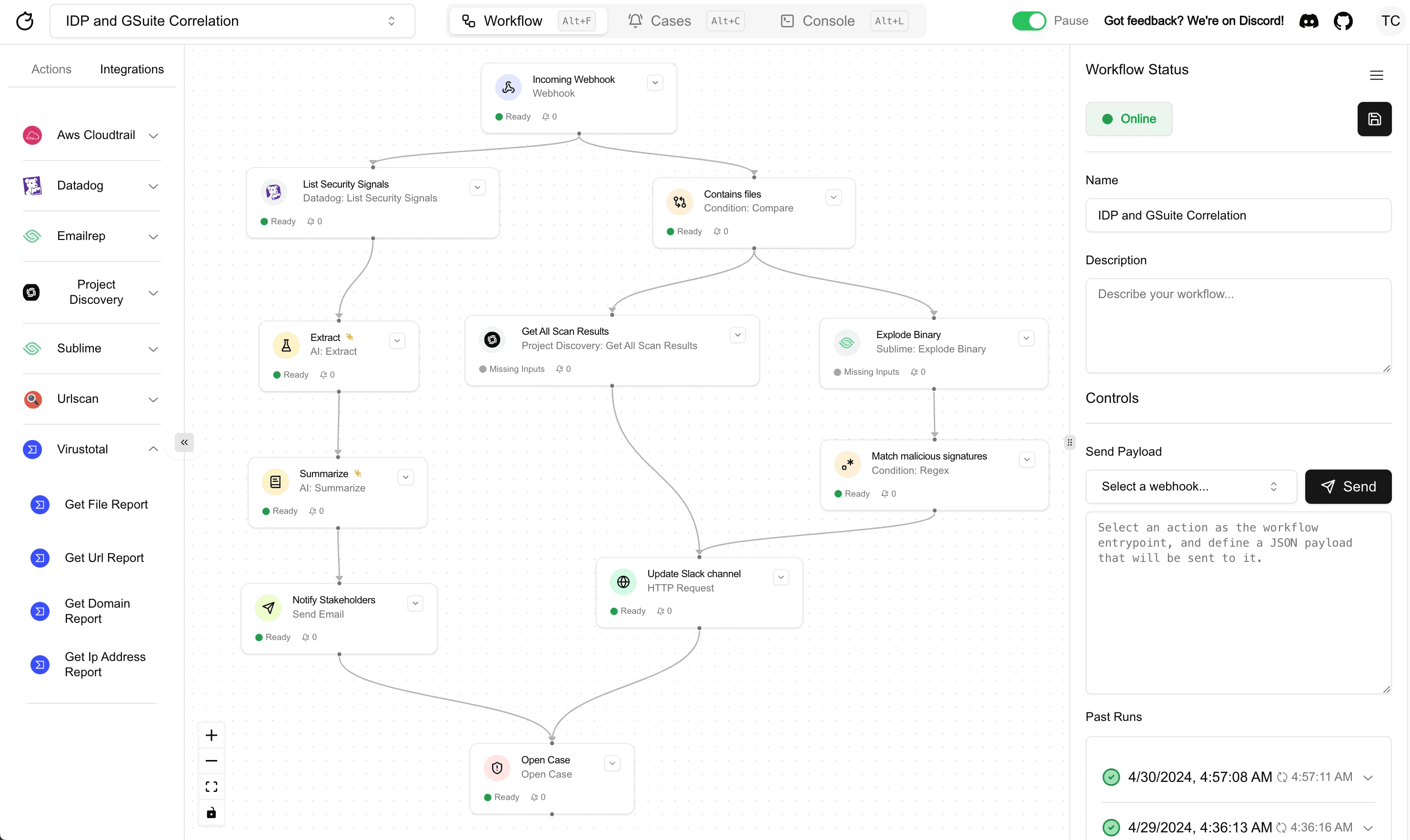 Tracecat - Open source Tines / Splunk SOAR alternative