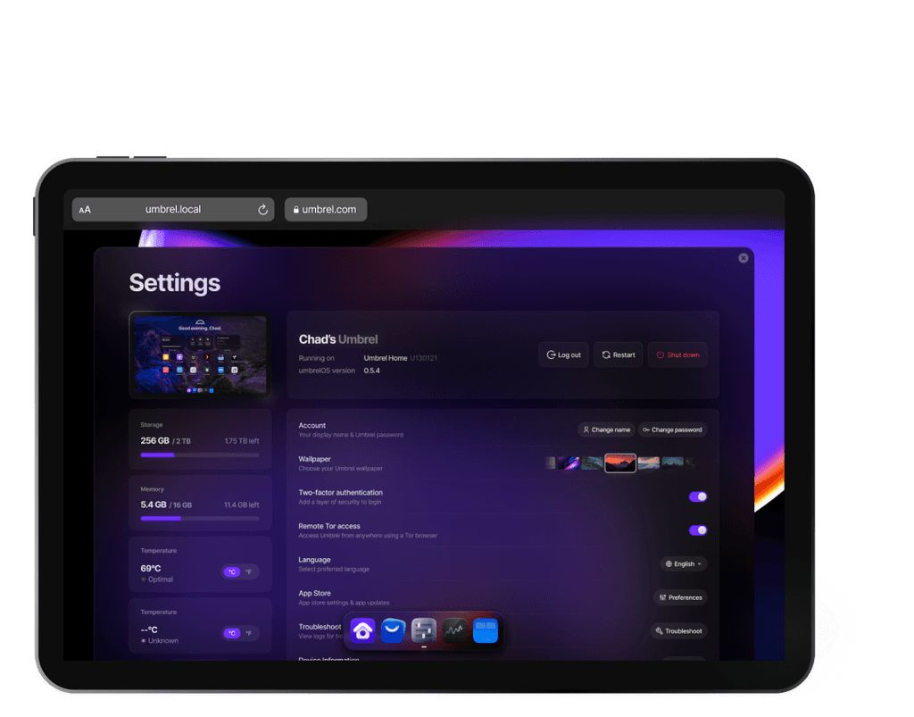umbrelOS - An elegant OS for your home server