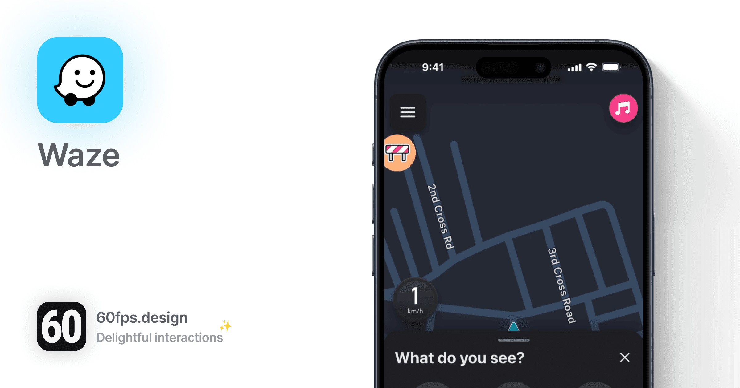 Waze iOS App UI/UX animation