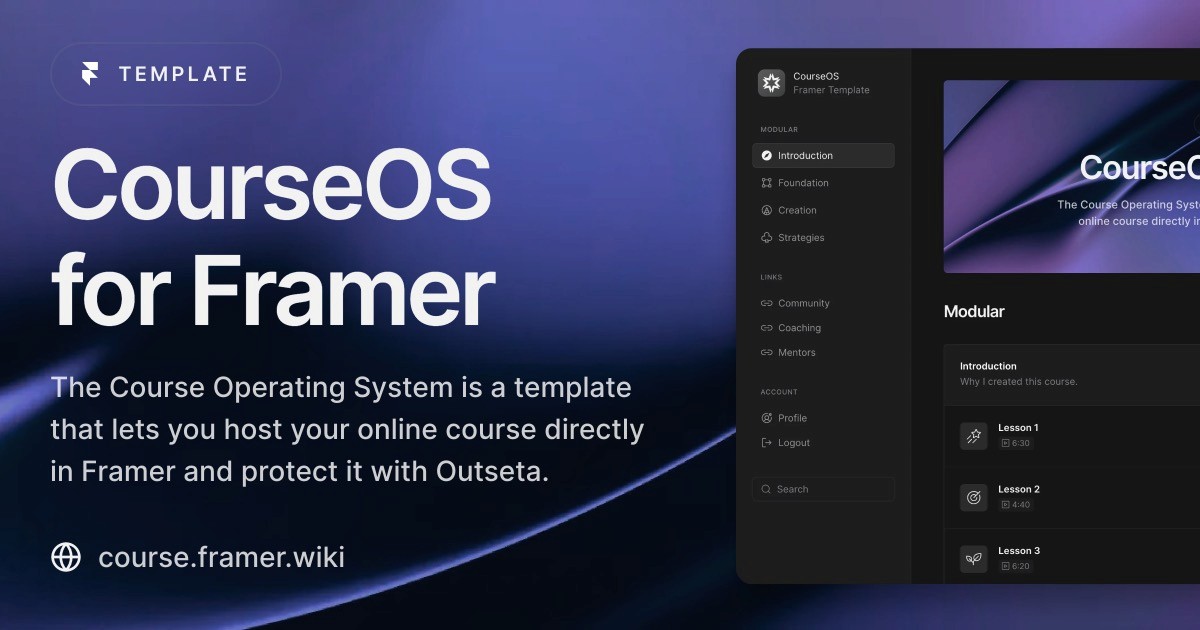 Courseos Framer Template