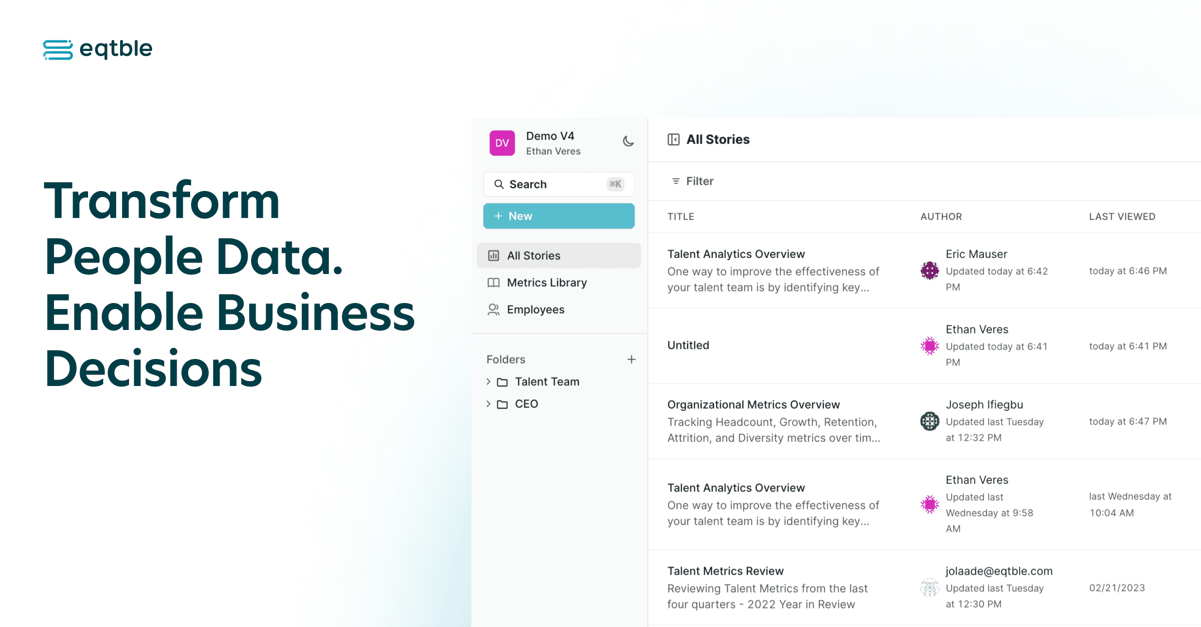 eqtble: Transform Your People Data