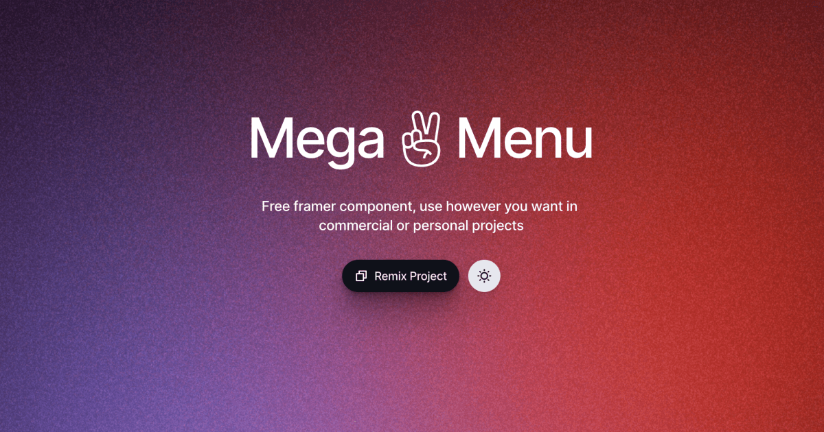 MegaMenu - Framer Component