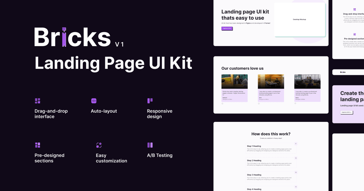Bricks Landing Page UI Kit