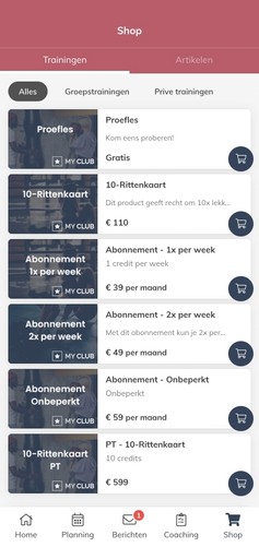 Trainin - Fitness software voor Studio's, Gyms en Personal Trainers