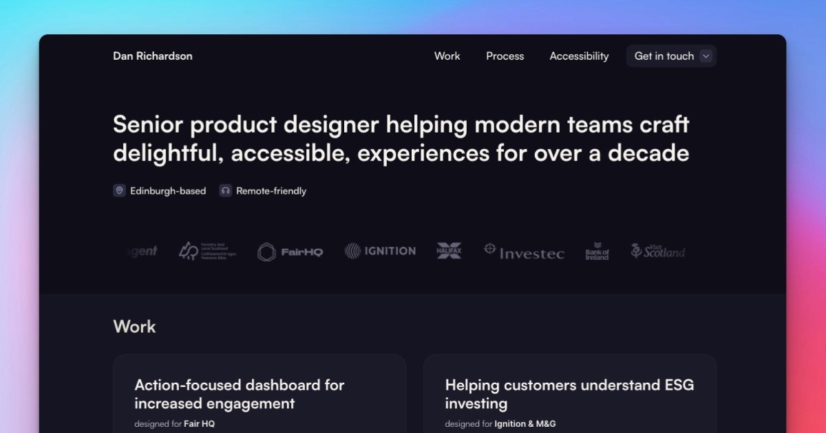 Dan Richardson - Lead Product Designer
