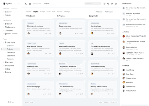 Snow Dashboard UI Kit